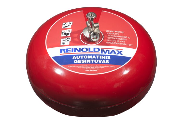 REINOLDMAX automatinis pakabinamas miltelinis gesintuvas 6 kg - Reinoldmax